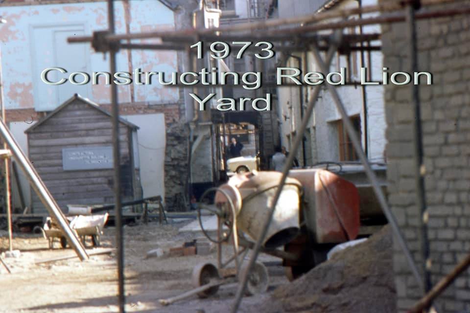 Construction of Red Lion Yard in 1973 - Okehampton Memories